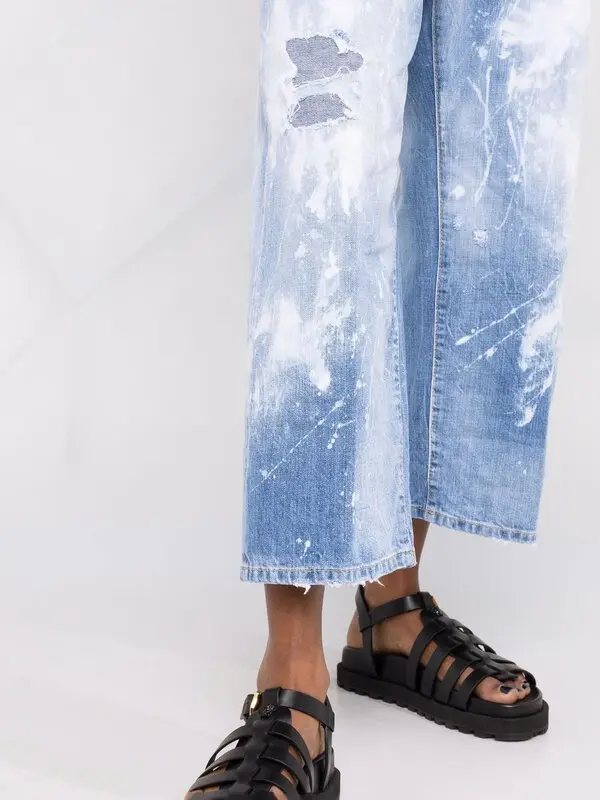 Dsquared2 Distressed Wide-leg Jeans