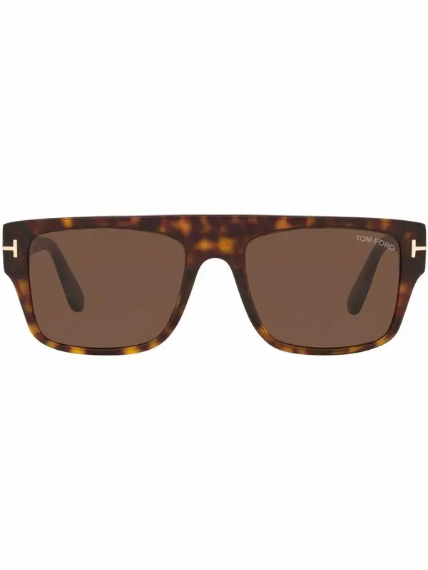 TOM FORD Tortoiseshell Square Frame Sunglasses - Green