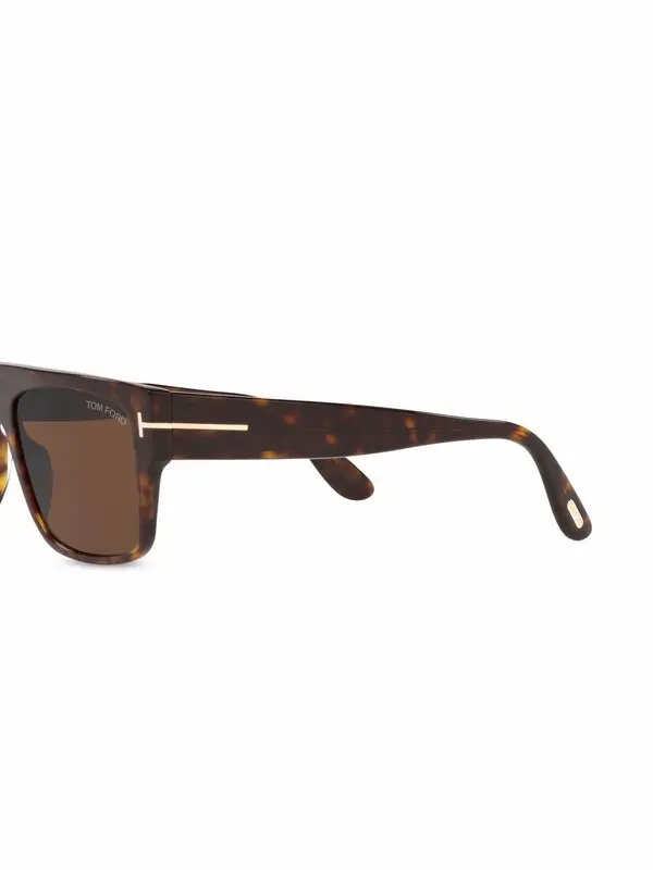 TOM FORD Tortoiseshell Square Frame Sunglasses - Green