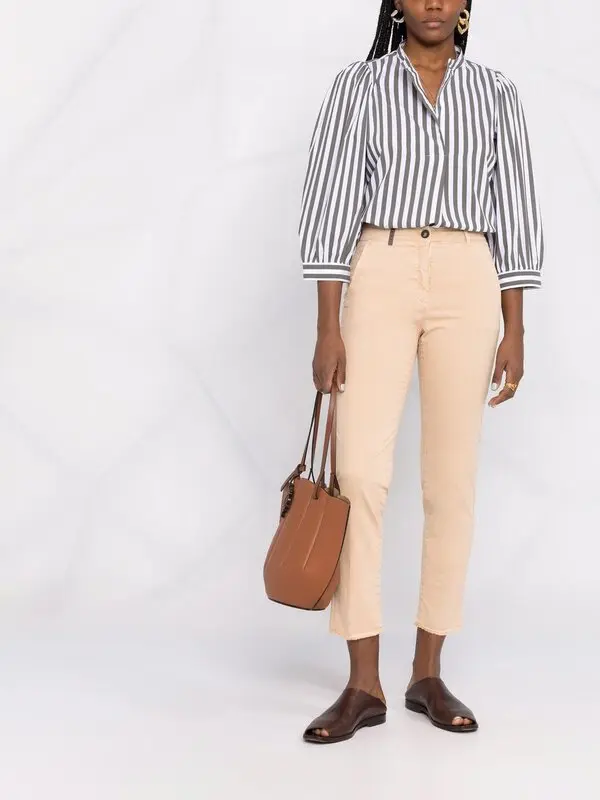 Peserico Straight-leg Cropped Trousers - Neutrals