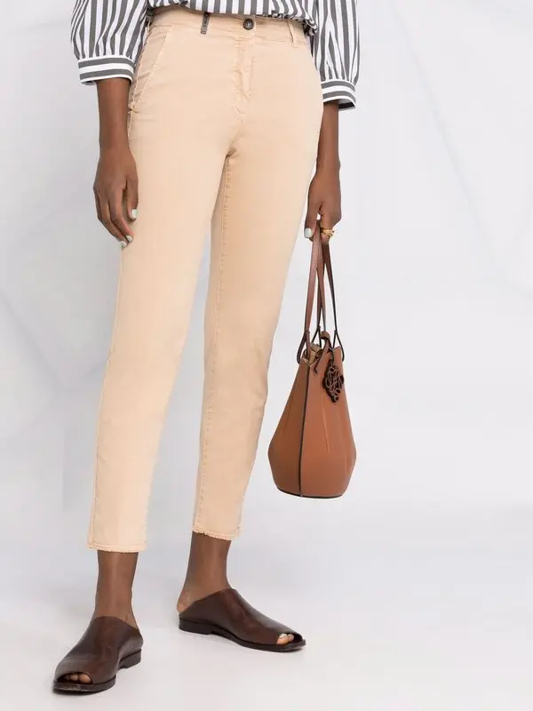 Peserico Straight-leg Cropped Trousers - Neutrals