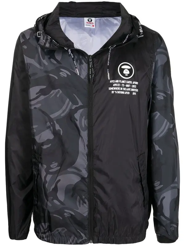 AAPE BY *A BATHING APE Camouflage-print Logo Windbreaker