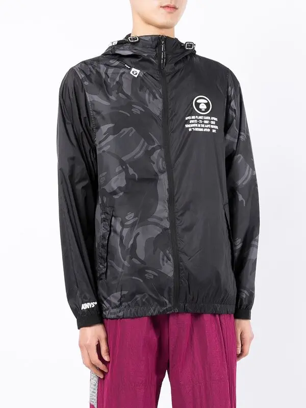 AAPE BY *A BATHING APE Camouflage-print Logo Windbreaker