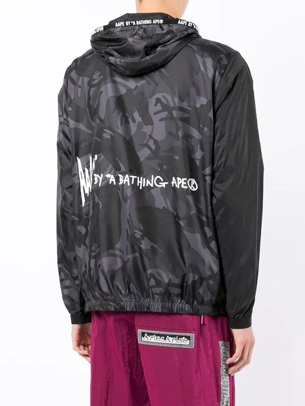 AAPE BY *A BATHING APE Camouflage-print Logo Windbreaker