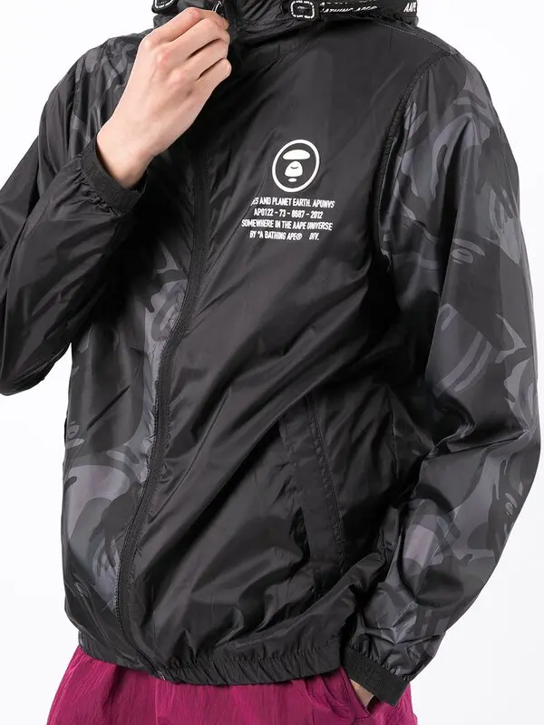 AAPE BY *A BATHING APE Camouflage-print Logo Windbreaker