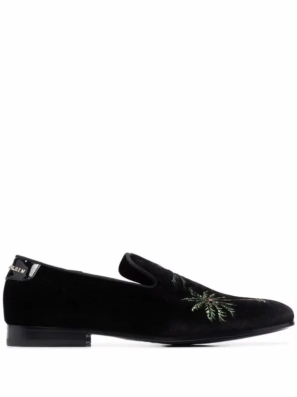 Philipp Plein Palm Embroidered Loafers