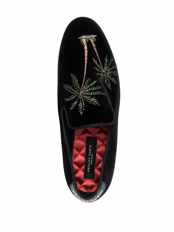 Philipp Plein Palm Embroidered Loafers