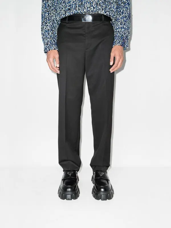 Prada Monolith Leather Loafers - Black