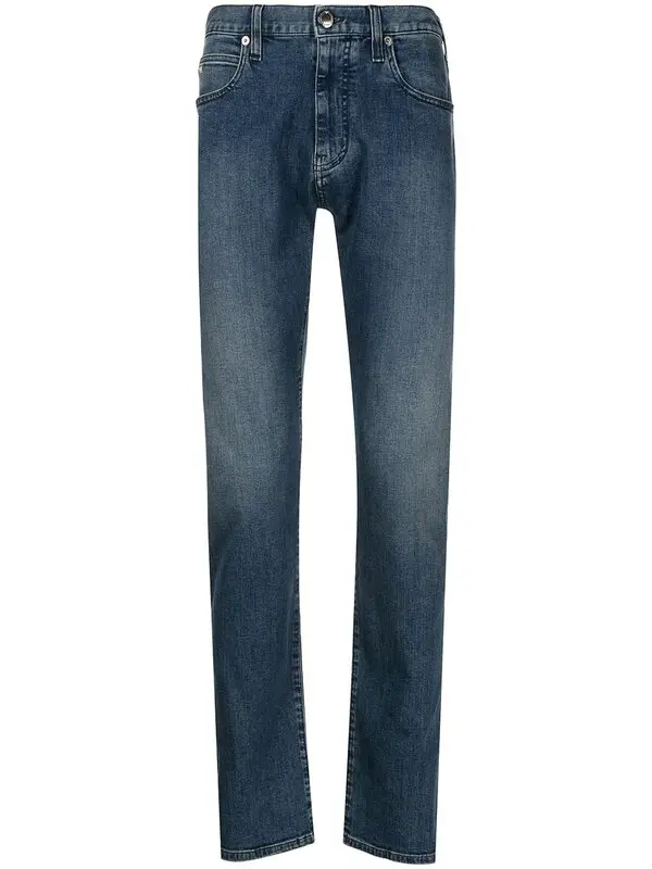 Emporio Armani Straight-leg Twill Jeans - Blue