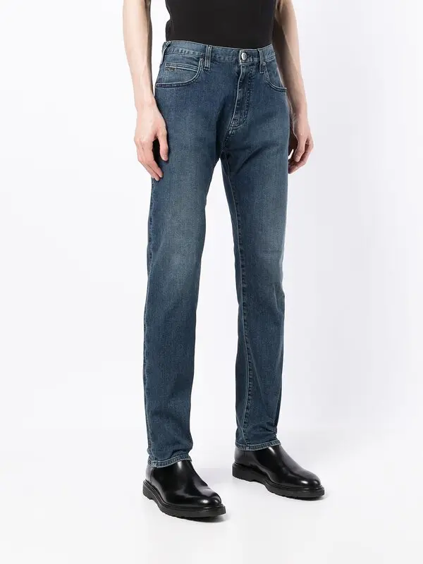 Emporio Armani Straight-leg Twill Jeans - Blue