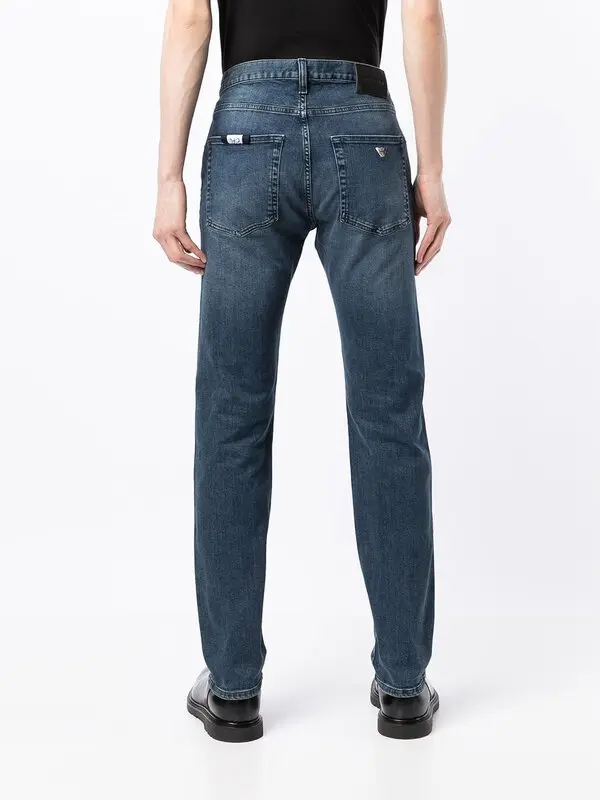 Emporio Armani Straight-leg Twill Jeans - Blue