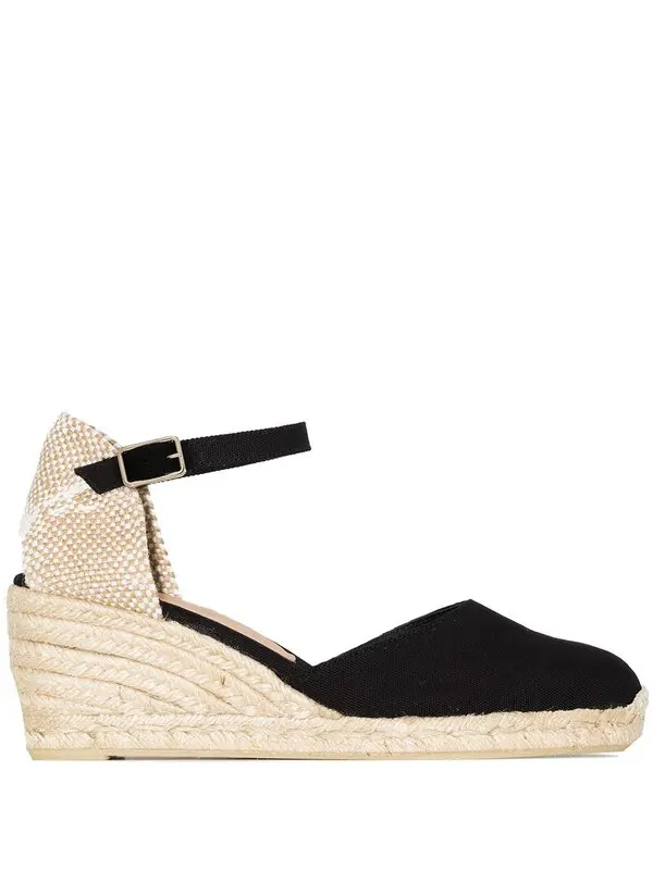 CastaÑer Carol 60mm Espadrille Wedges - Black