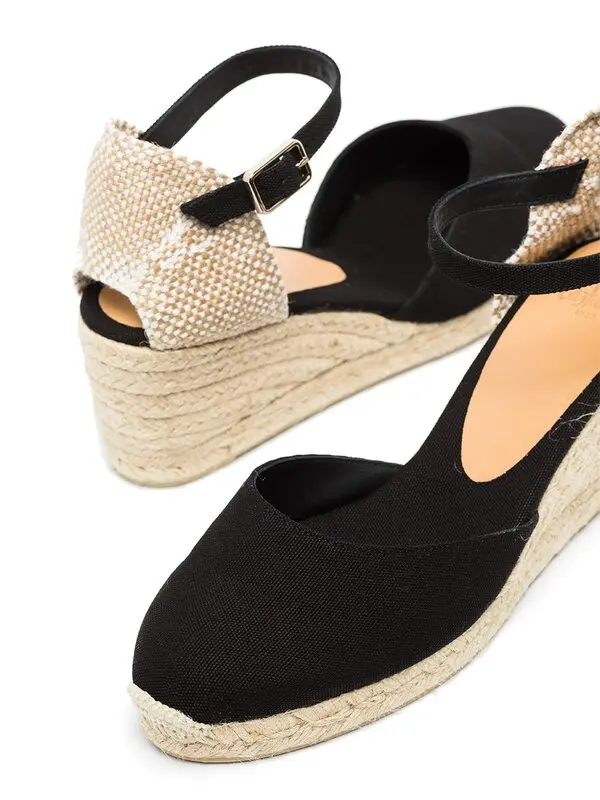 CastaÑer Carol 60mm Espadrille Wedges - Black