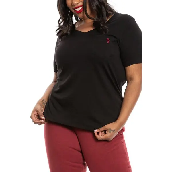SLINK JEANS V-neck Pocket T-shirt - Black