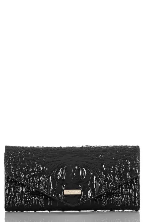 Brahmin Veronica Melbourne Croc Embossed Leather Wallet - Black Pebbled