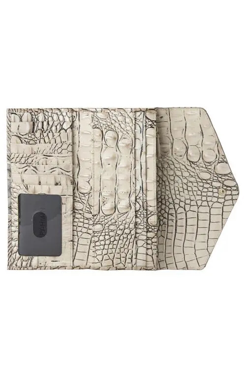 Brahmin Veronica Melbourne Croc Embossed Leather Wallet - Fossilized