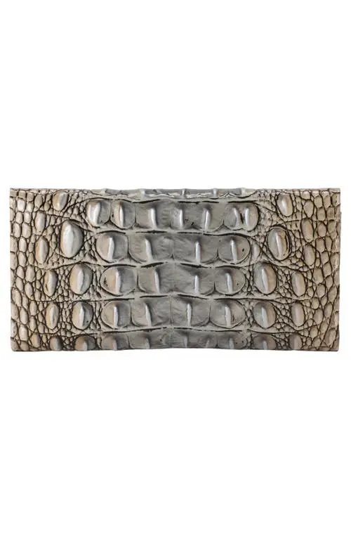 Brahmin Veronica Melbourne Croc Embossed Leather Wallet - Fossilized