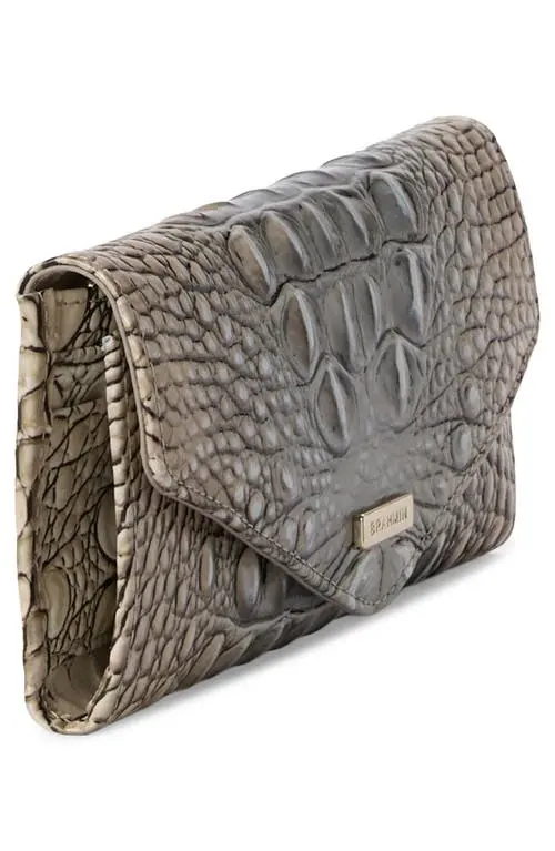 Brahmin Veronica Melbourne Croc Embossed Leather Wallet - Fossilized