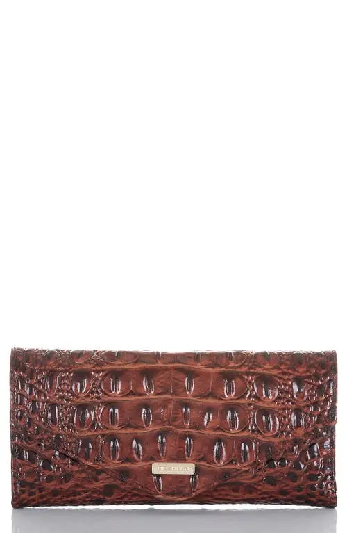 Brahmin Veronica Melbourne Croc Embossed Leather Wallet - Pecan