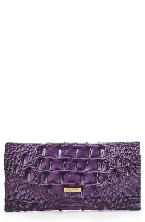 Brahmin Veronica Melbourne Croc Embossed Leather Wallet - Ultraviolet