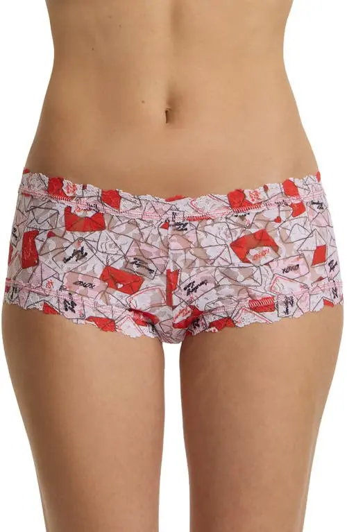 Hanky Panky Print Boyshorts - With Love White