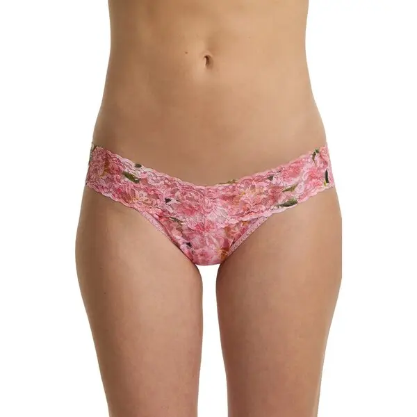 Hanky Panky Print Low Rise Thong - Dancing Petals Pink