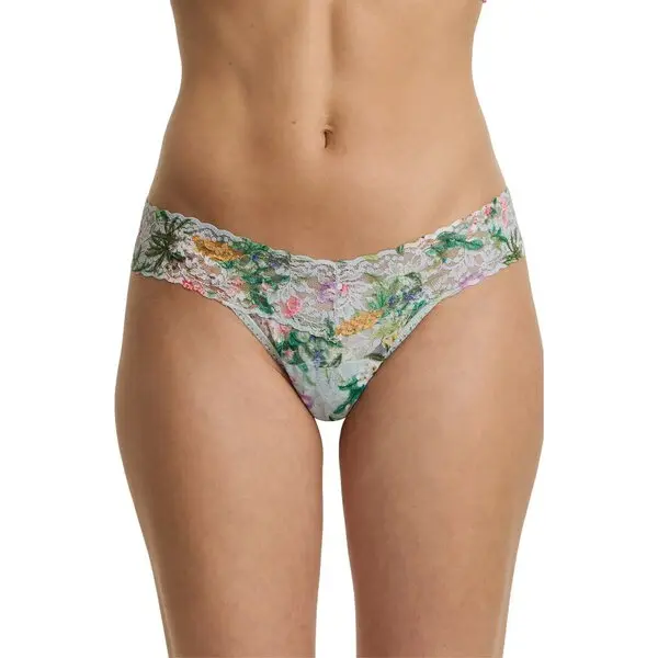 Hanky Panky Print Low Rise Thong - Floriculture Green