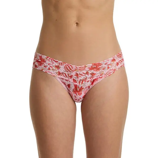 Hanky Panky Print Low Rise Thong - Ornamint Pink
