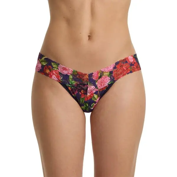 Hanky Panky Print Low Rise Thong - Winters Tale Navy