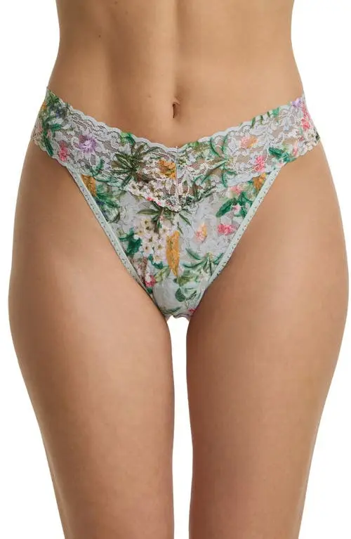 Hanky Panky Print Original Rise Thong - Floriculture Green