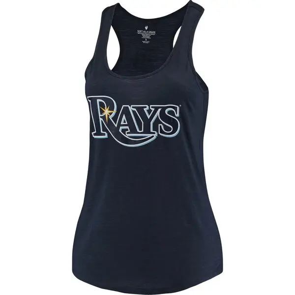 SOFT AS A GRAPE Tampa Bay Rays Swing For The Fences Racerback Tank Top - Navy