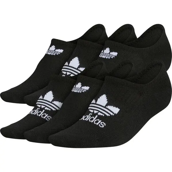 Adidas Originals 6-pack Trefoil Logo No-show Socks - Black