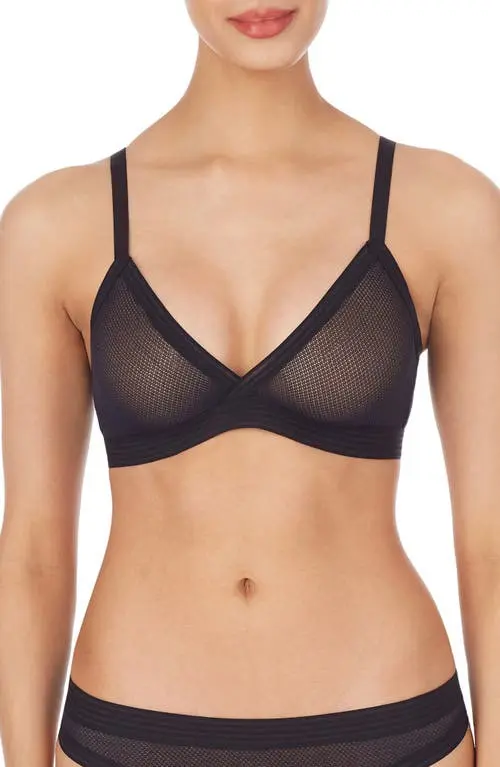 Dkny Sheer Stripe Triangle Bralette - Black