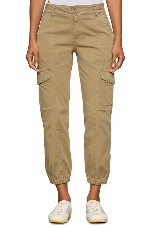 Sanctuary Rebel Crop Stretch Cotton Cargo Pants - Covert Gre