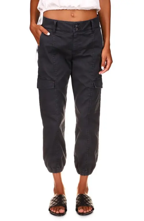 Sanctuary Rebel Crop Stretch Cotton Cargo Pants - Obsidian