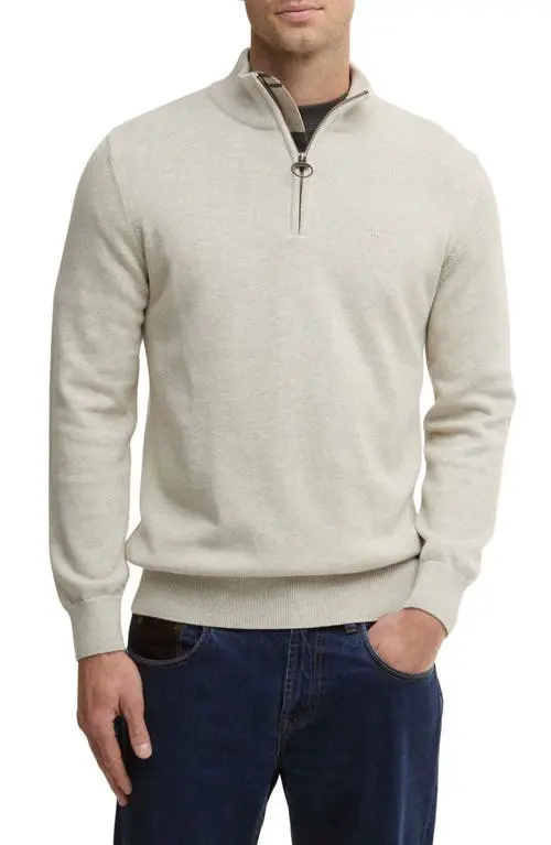 Barbour Cotton Half Zip Sweater - Neutral