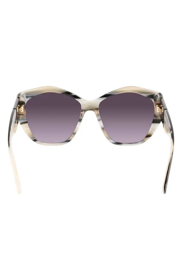 Longchamp 57mm Roseau Tea Cup Sunglasses - Black Horn