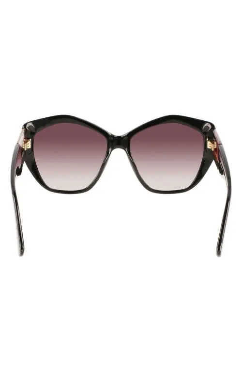 Longchamp Roseau Tea Cup Sunglasses - Black