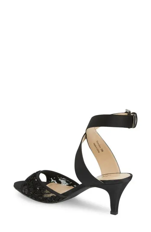 J. Reneé Soncino Strappy Sandal - Black Satin