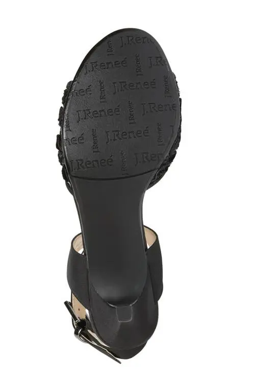 J. Reneé Soncino Strappy Sandal - Black Satin