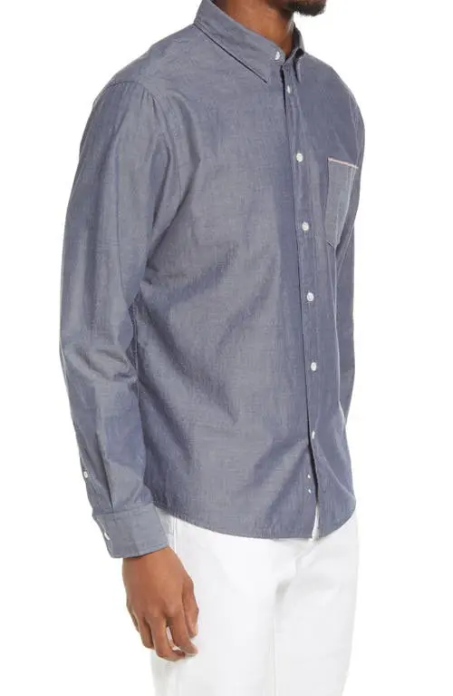 Billy Reid Msl One-pocket Button-down Shirt - Blue