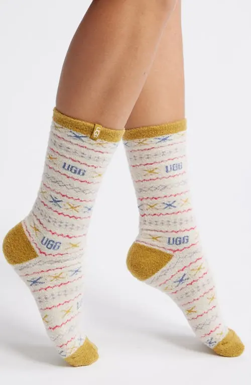 UGG Leslie Crew Socks - Ochre Green Multi Uggisle