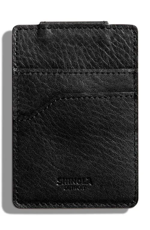 Shinola Money Clip Card Case - Black