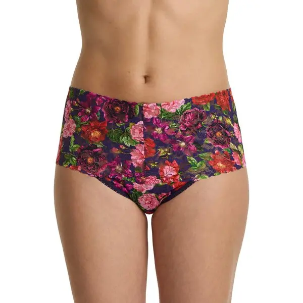 Hanky Panky Print High Waist Retro Thong - Winters Tale Navy