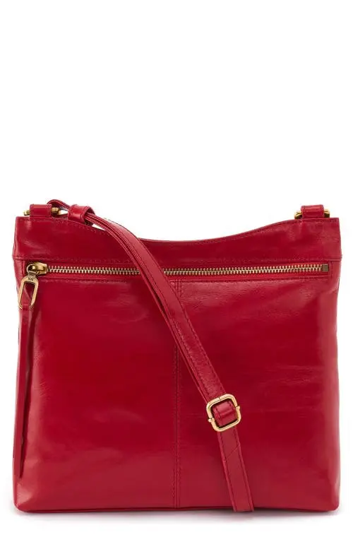 Hobo Cambel Leather Crossbody Bag - True Red