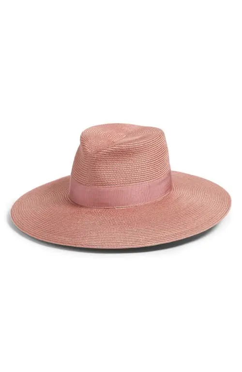 Eric Javits Daphne Wide Brim Fedora - Blush