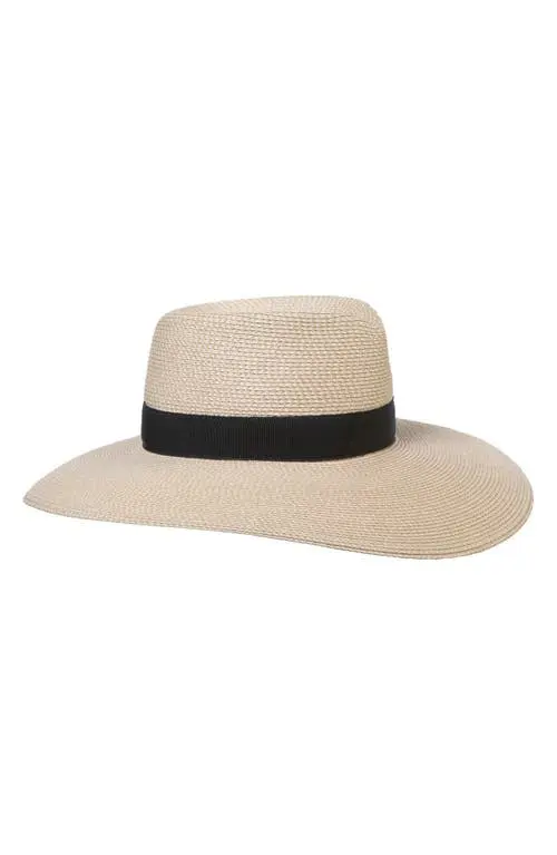 Eric Javits Daphne Wide Brim Fedora - Cream/black