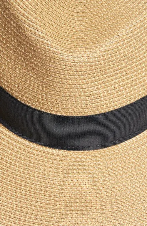 Eric Javits Daphne Wide Brim Fedora - Natural/black