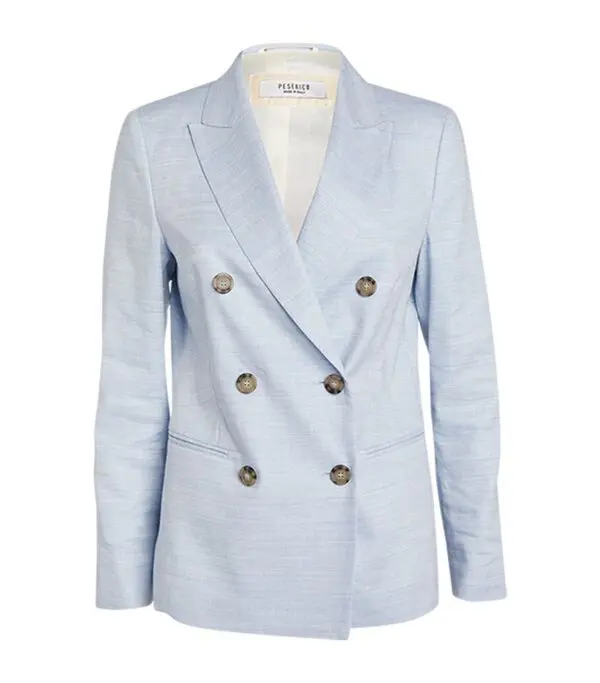 Peserico Linen-wool Double-breasted Blazer