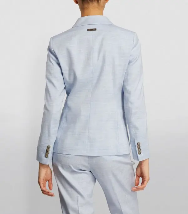 Peserico Linen-wool Double-breasted Blazer